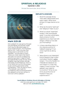 Spiritual & Religious Reflection & Discussion Guide | South Elkhorn ...