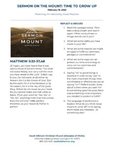 Sermon on the Mount – Its Time to Grow Up Reflection and Discussion ...