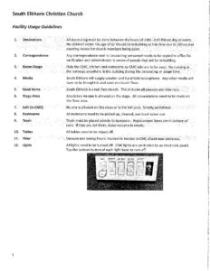 Guidelines and Check List | South Elkhorn Christian Church